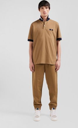 Eden Park Polo Manches Courtes En Piqu&eacute; Coton Noisette D&eacute;tails Tricolores Coupe Oversized