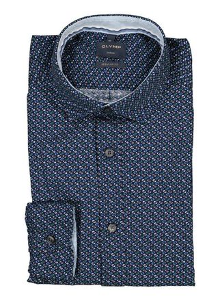 Olymp Herren Hemd blau Baumwolle