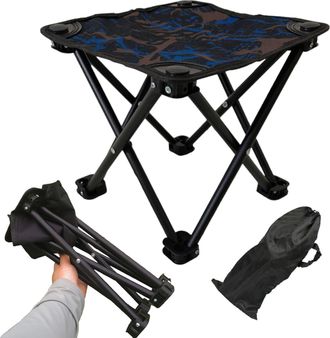 Generico Klappbarer Campinghocker, Klappstuhl, Campingm&ouml;bel, tragbarer Stuhl, Campingzubeh&ouml;r im Freien, zusammenklappbar, komfortabel, schwer, f&uuml;r Camping, Gea