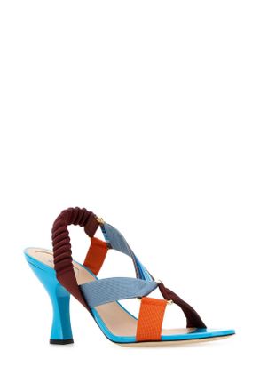 Fendi Womens Multicolor Fabric Colibr&atilde;&not; Iconic Sandals Rust+bluelaguna Kim Sandali