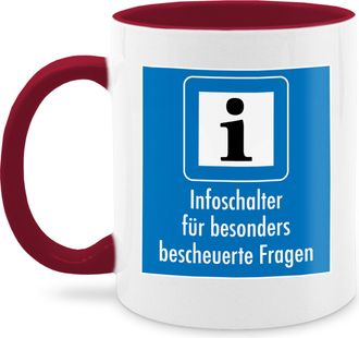 Shirtracer Tasse Tassen 325ml - Kollegen - Infoschalter f&uuml;r besonders bescheuerte Fragen | Infoschalter f&uuml;r dumme Fragen | Scherzartikel B&uuml;ro | Lustiges Geschenk