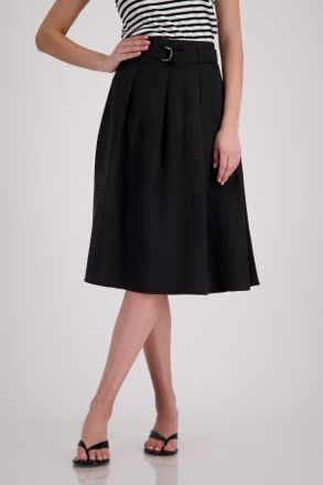 Monari Faltenrock MONARI, Damen, Gr. 40, schwarz, Web, Obermaterial: 90% Viskose, 10% Polyamid, unifarben, regular fit knieumspielend, R&ouml;cke, Regular fit mit