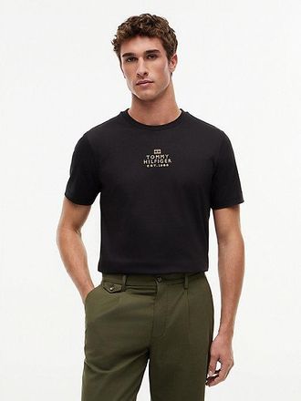 Tommy Hilfiger T-shirt en maille interlock &agrave; logo brod&eacute;