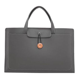 Generic GSenhui Sac de bureau fin en cuir synth&eacute;tique pour femme avec bouton en bois, &eacute;l&eacute;gant et fonctionnel pour le bureau et les r&eacute;unions