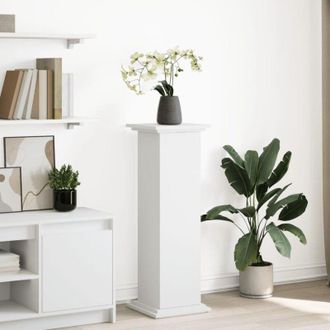 vidaXL Pi&eacute;destal avec rangement blanc 31x30x90 cm bois ding&eacute;nierie Vidaxl