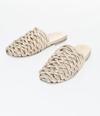 Mars&egrave;ll Laminated Leather Flat Sabot size 36