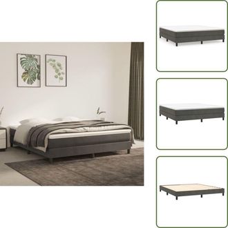 vidaXL Bettgestell ohne Matratze Dunkelgrau 180x200 cm Samt - Samt Bettgestell - Doppelbett - Boxspringbetten - Betten Mit Lattenrost - Dunkles Bett