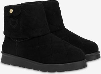 Love Moschino Bottines en tissu doux matelassé - Noir