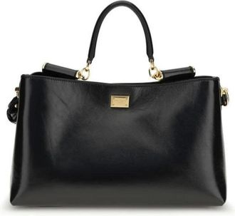 Dolce & Gabbana Femme, Sacs, Noir, Taille: ONE Size Leather Top Handle Bag