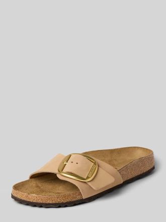 Birkenstock Slipper aus echtem Nubukleder mit Logo-Detail