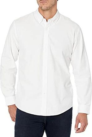 Amazon Essentials Chemise en tissu Oxford extensible à manches longues, coupe classique (grandes tailles disponibles) Homme, Blanc, 4XL Grande taille Taille Tall