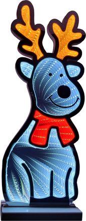 Brandsseller Weihnachtsbeleuchtung mit Infinity-Effekt 16x7x40 cm - LED Dekofigur aus Kunststoff, Timer 6/18h, 3m Kabel, moderne Weihnachtsdeko für Innen - Elch