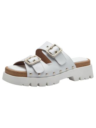 Tamaris Damen Plateau Mules Leder Sommer; WHITE/wei&szlig;; 40 EU