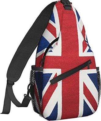Generic Drapeau Du Royaume-Uni Sac Poitrine Multifonctionnel Pochette Epaule Antivol Sacoche Bandouliere Pour Cyclisme Voyage Shopping