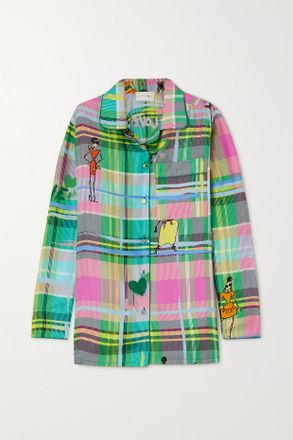 AZ FACTORY Chemise En Serge De Soie Imprimée Chromatic Love - Vert