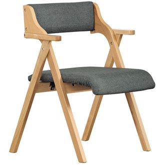 SoBuy SoBuy Klappbarer Esszimmerstuhl aus Holz mit Kissen - Bequemer klappbarer K&uuml;chenstuhl und Wohnzimmerstuhl, Holzsessel f&uuml;r B&uuml;ro oder Garten, Platz