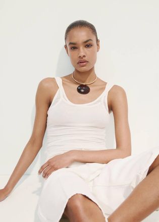 Mango Collier rigide perles fantaisie circulaire or - Femme - Taille unique - MANGO