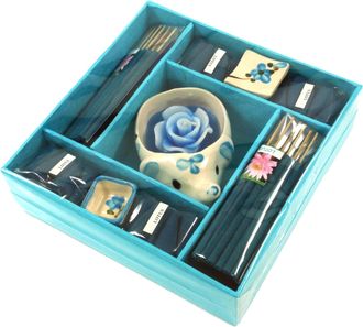 Guru Shop R&auml;ucherst&auml;bchen & Duftset XL, Geschenkset aus Thailand - Lotus, 4x15x15 cm