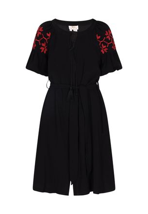 Usha Kleid Damen schwarz/rot