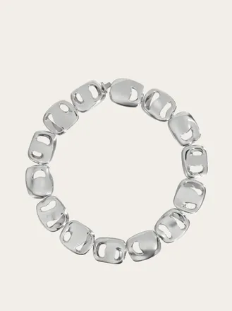 Ferragamo Damen Kurze Halskette Vara-Schnalle Silber