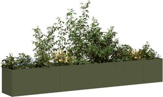 vidaXL Vidaxl - Jardini&egrave;re vert olive 280x40x40 cm acier lamin&eacute; &agrave; froid