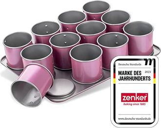 Zenker creative studio 12er Mini-Törtchen-Backblech, Cupcake Backform, Minikuchenform mit Antihaftbeschichtung, Kuchenform für kleine Kuchen, kreatives Backe