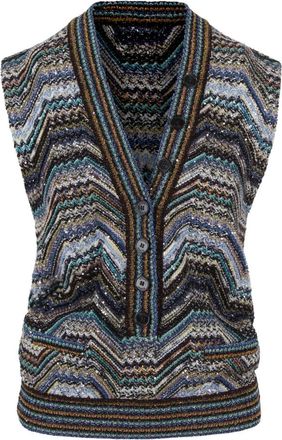 Missoni Femme, Pulls, Multicolore, Taille: 34 FR Zigzag Knit Vest