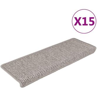 vidaXL Tapis descalier autocollants 15 pcs 65x21x4 cm Argent&eacute;