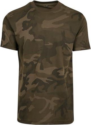 Build Your Brand Camo Round Neck Tee T-Shirt, Camouflage Olive, 5XL Homme