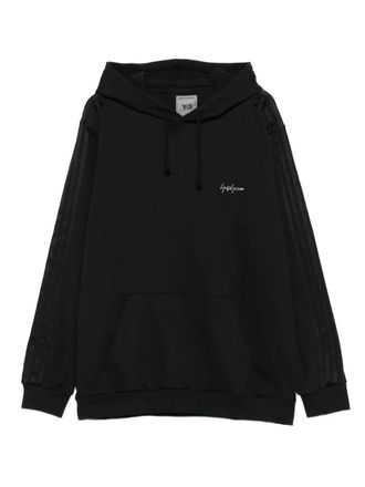 Yohji Yamamoto hoodie à détails rayés - Noir