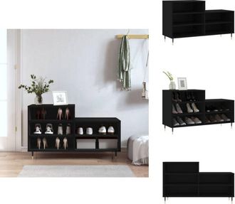 vidaXL Vidaxl - Schuhregal Schwarz 102x36x60 cm Holzwerkstoff - Schuhschrank - Schuhregal - Holzwerkstoffmöbel - Garderobe - Einbauschrank