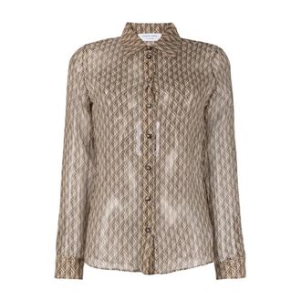 Marine Serre Moon Diamond Seidenhemd - - Blouses & Shirts - Damen - Beige - XL