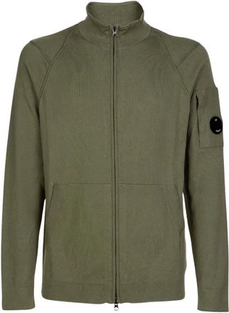 C.P. Company C.p. Company, Homme, Pulls, Vert, Taille: M Sea Island Full Zip Lens Cardigan