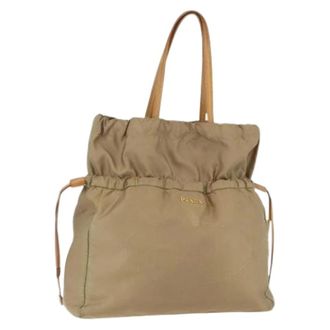 Prada Sac seau en nylon Pre-owned - Femme - Pre-owned - Beige - Taille: ONE Size