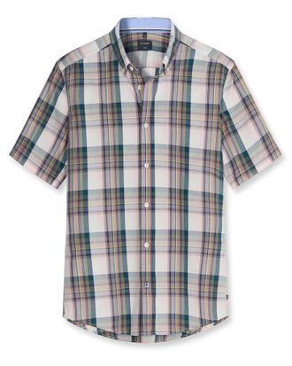 Olymp Casual, Regular Fit, Kurzarmhemd mit Glencheck-Muster in