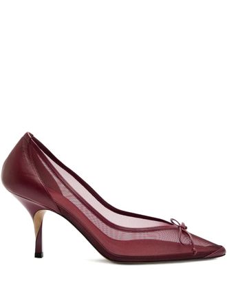 Jacquemus Tourni point-toe bow-detail pumps - Rot