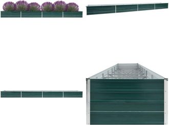 vidaXL Vidaxl - Lit sur&eacute;lev&eacute; de jardin Acier galvanis&eacute; 600x80x45 cm Vert - Jardini&egrave;re - Pot De Fleurs Ext&eacute;rieur - Bac De Culture - Jardin Vertical