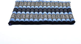 Leewadee Zabuton Rollbare Meditations-Matte Tragbare Sitzmatte Ökologisches Naturprodukt, Kapok, 70 x 70 cm, Blau