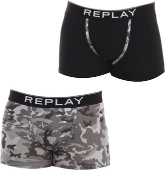 Replay Homme, Sous-vêtements, Multicolore, Taille: S Boxer en coton élastique confortable