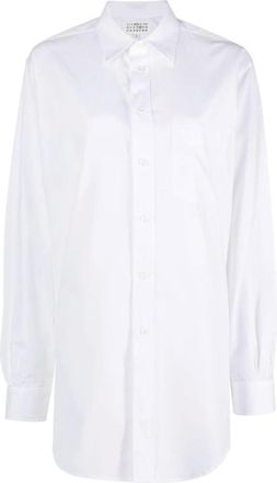 Maison Margiela Femme, Blouses et Chemises, Blanc, Taille: 38 FR Chemise oversize en popeline de coton