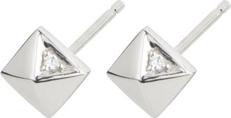 Edenly Ohrringe Schöpfung - Rohdiamanten - Weißgold - 9 Karat