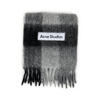Acne Studios Echarpe &agrave; carreaux en laine m&eacute;lang&eacute;e