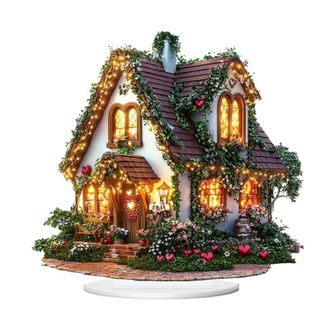 Generic Tischschild zum Valentinstag - Acrylornament in Form eines Hauses, Tischmitte des Bauernhofs, K&uuml;chenregal f&uuml;r Zuhause, Dekoration zum Valentinstag, Ha