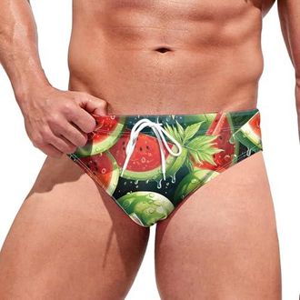 Generic Short de bain pour homme - Maillot de bain moulant - Short de bain pour homme - Short de bain court avec natation - Sous-v&ecirc;tements pour homme, vert, X