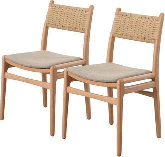 Ars Natura home24 2er Set Esszimmerstühle Huxford 50 x 81 x 48cm Beige