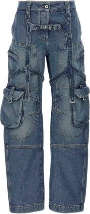 Off-white Bootcut Jeans - Blau