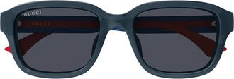 Gucci Sonnenbrille mit eckigem Rahmen - - Accessories - unisex - Blau - 55 MM