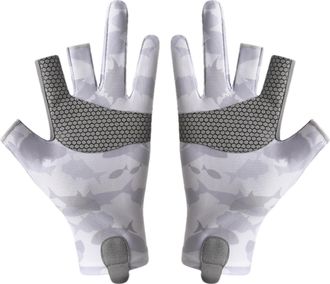 Generico Sommer-Angelhandschuhe f&uuml;r den Au&szlig;enbereich, UV-Schutzhandschuhe zum Angeln, verschlei&szlig;feste Angelhandschuhe, UPF50+, rutschfester Griff, bequem und a