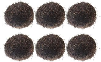 BESPORTBLE 6X Deko-Vogelnest, naturgetreues Nest aus, tolle Dekoration zu Ostern, realistisch, handgefertigt (3 St&uuml;ck - Vogelnest 10x10cm)