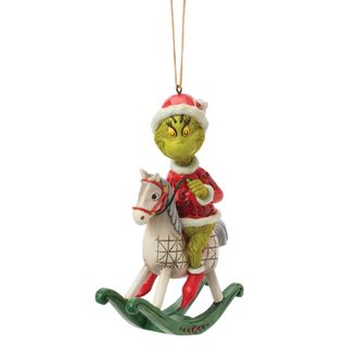 Enesco Dr. Seuss Grinch von Jim Shore Reiten auf Schaukelpferd, H&auml;ngeornament, 13 cm, Mehrfarbig